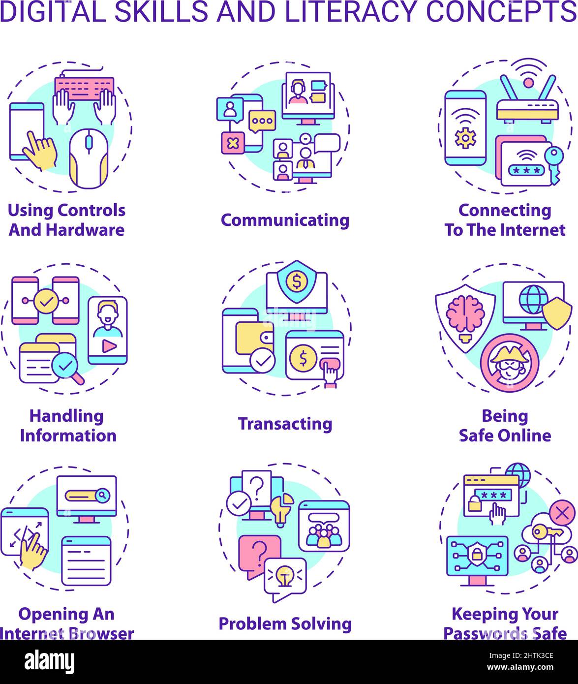 Digital literacy icons hi-res stock photography and images - Alamy