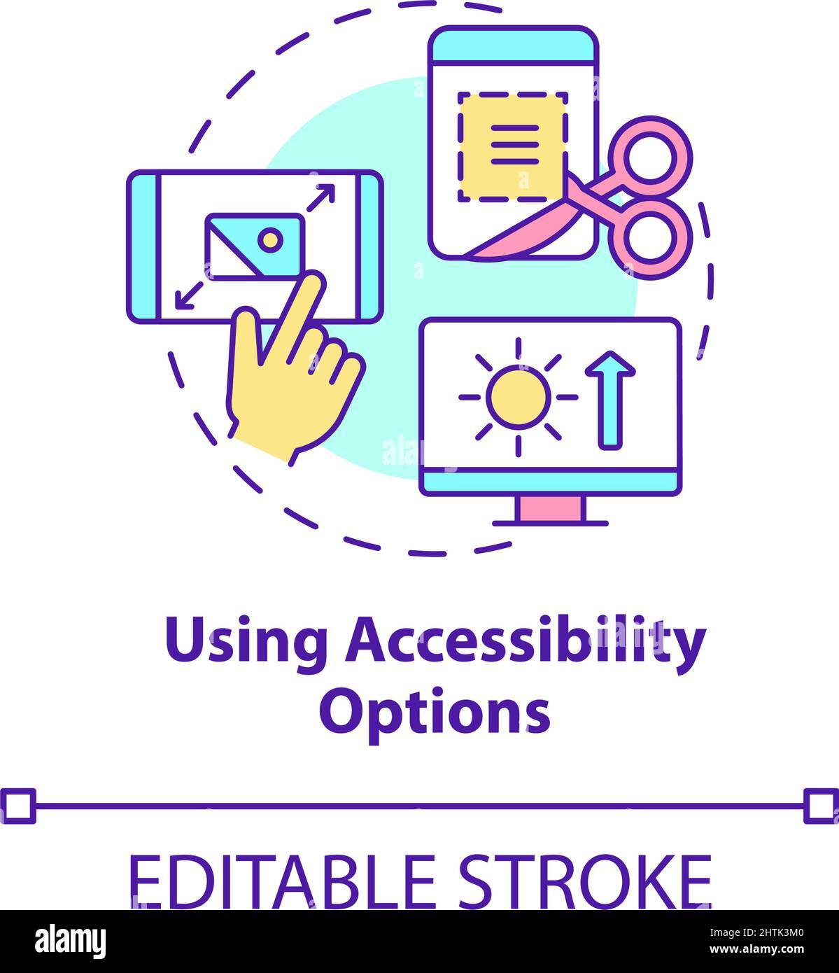 Using accessibility options concept icon Stock Vector Image & Art - Alamy