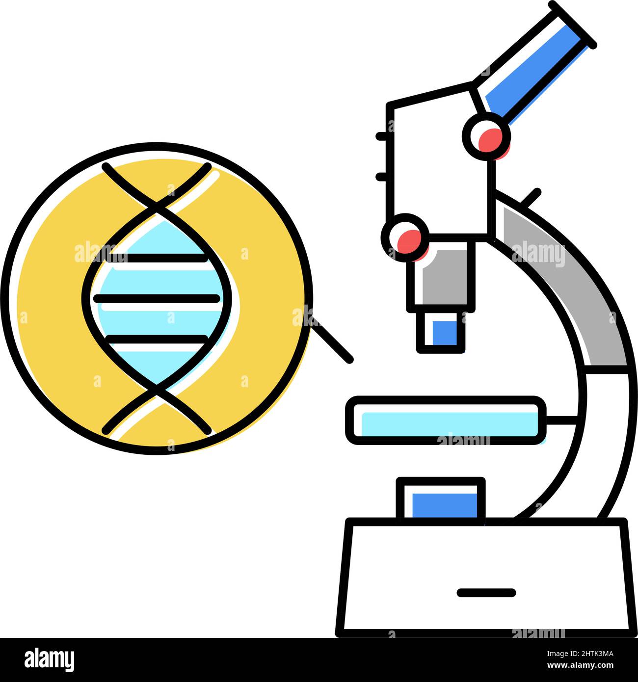 microscope for research genetic molecule color icon vector illustration ...