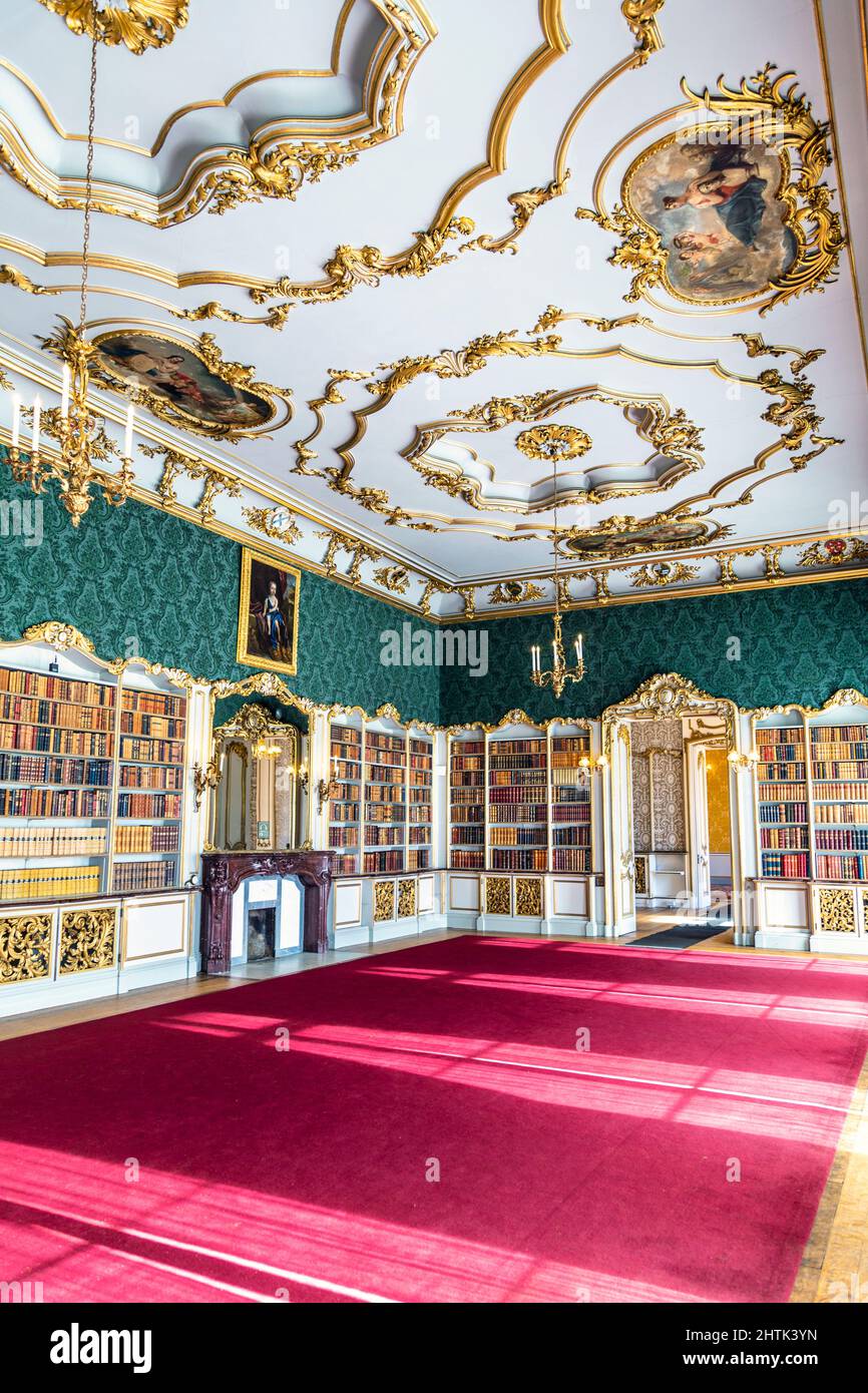 French style rococo revival library room at Wrest House, Wrest Park ...