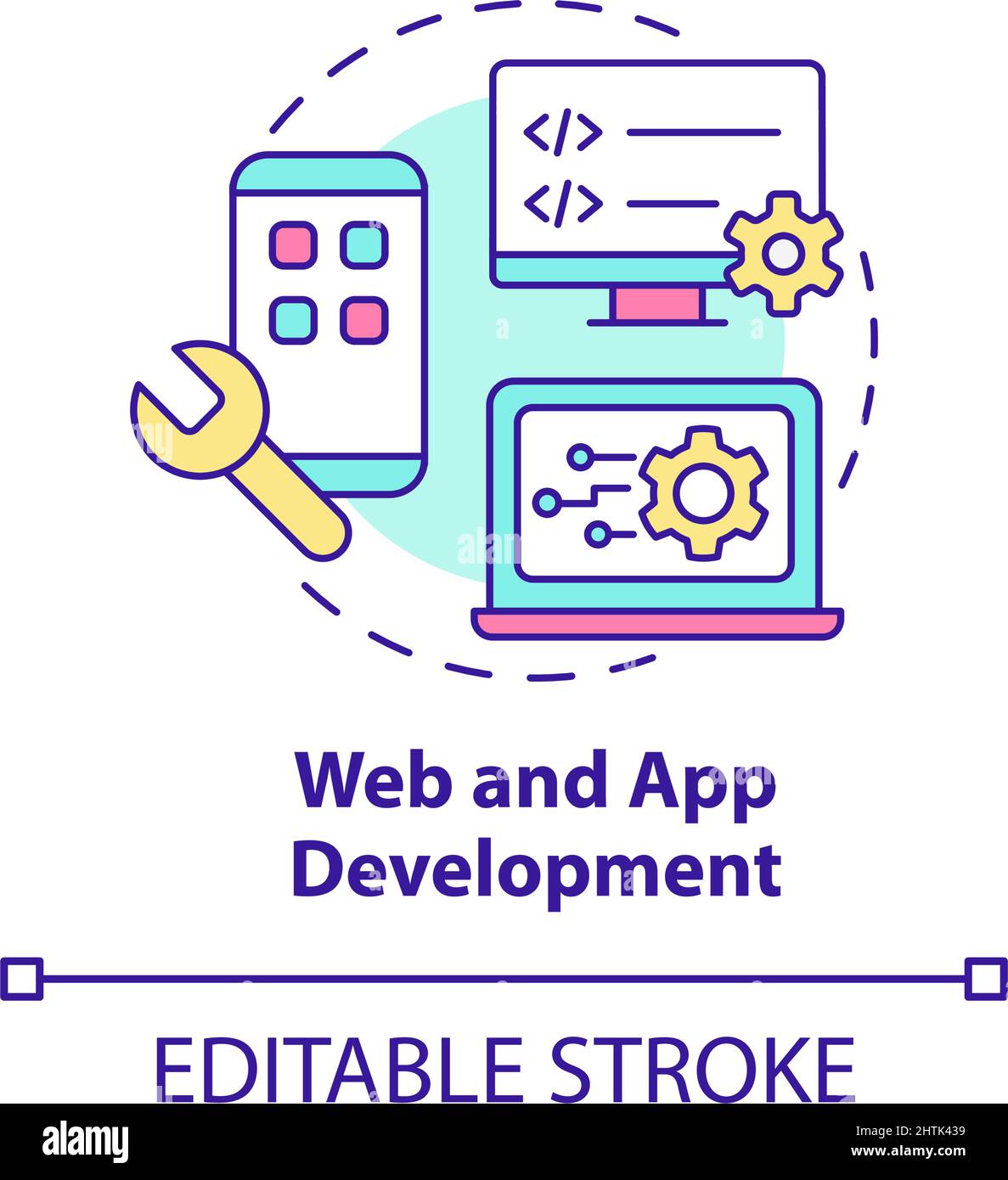 Web and app development concept icon Stock Vector Image & Art - Alamy