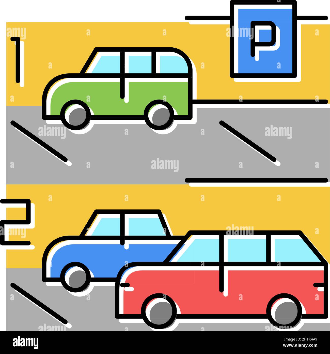 multilevel car parking color icon vector illustration Stock Vector ...