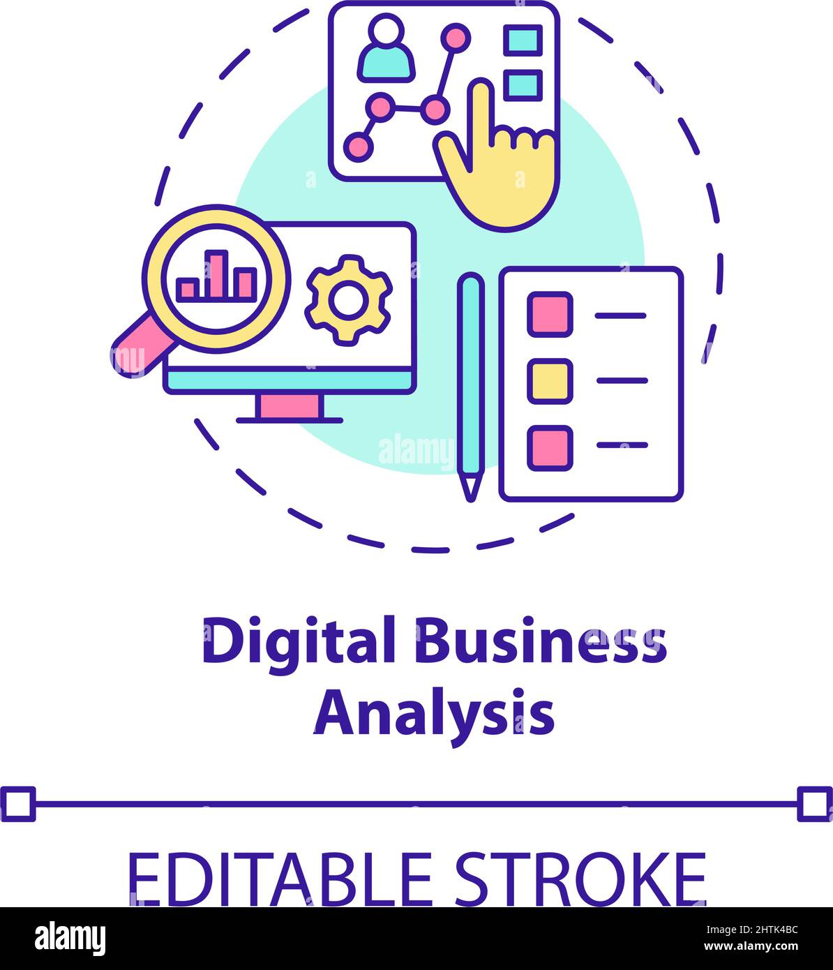 Digital business analysis concept icon Stock Vector Image & Art - Alamy