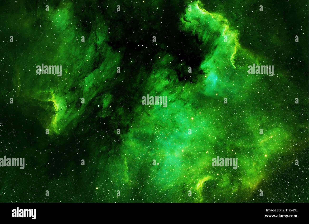 Beautiful space nebula of green color. Elements of this image were ...