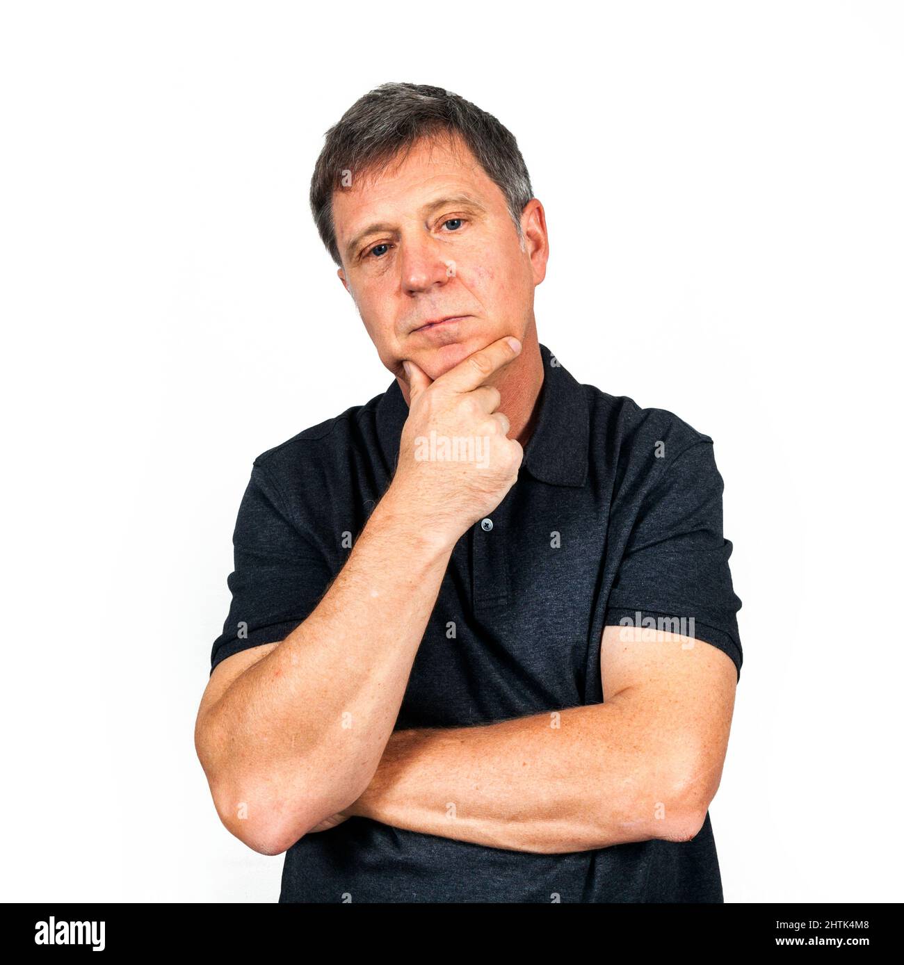 Man having problems, Isolated over white background Stock Photo - Alamy