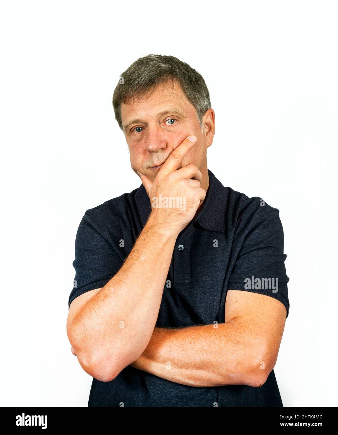 Man having problems, Isolated over white background Stock Photo - Alamy
