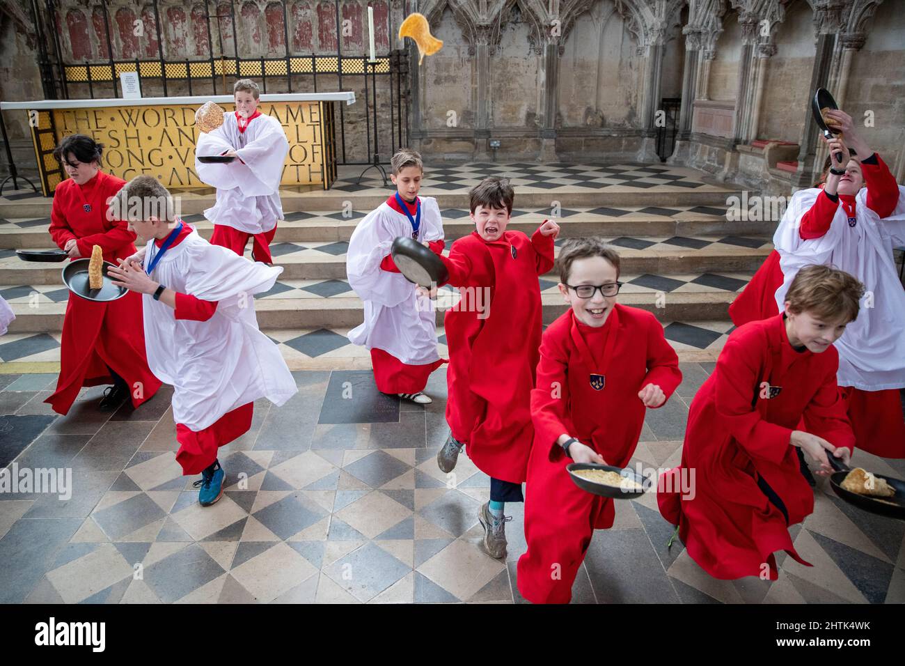 Picture dated February 28th shows Choristers from Ely Cathedral in ...
