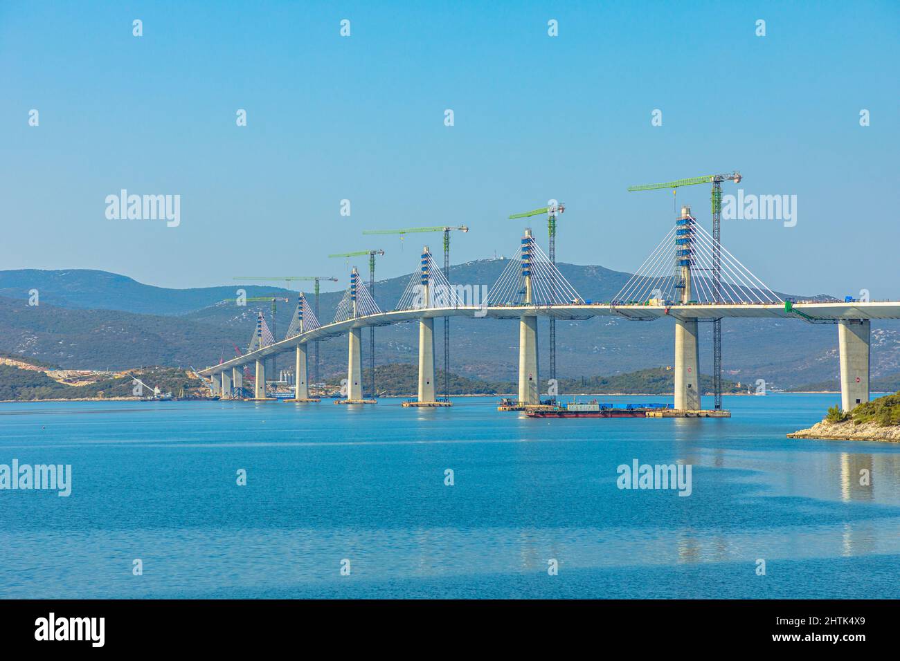 Peljesac Bridge Under construction in Croatia. Peljesac Bridge links ...