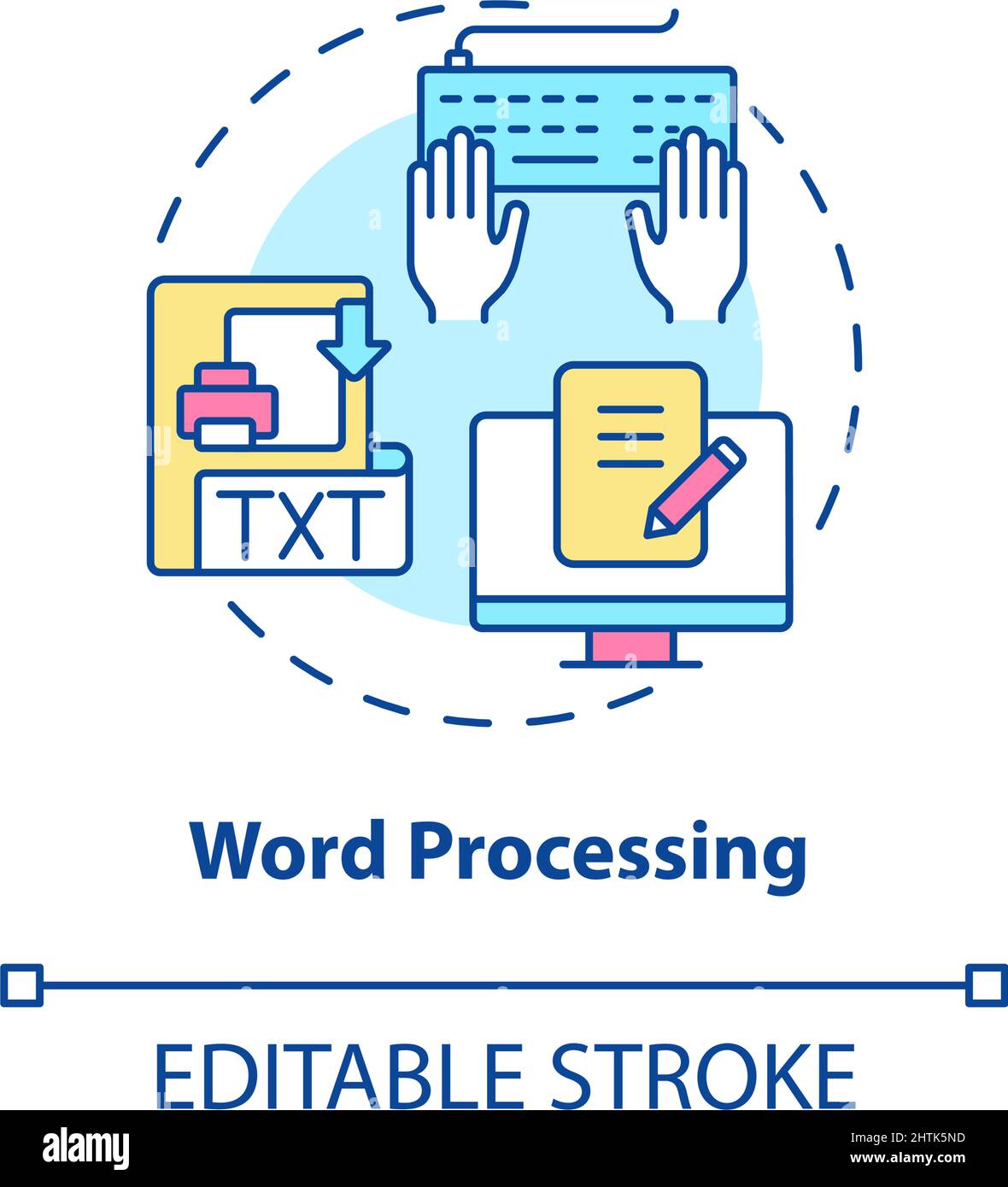 Word processing concept icon Stock Vector Image & Art - Alamy Word processing concept icon Stock Vector Image & Art - Alamy