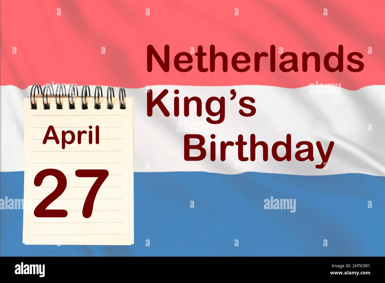 The celebration of Netherlands King's Birthday with the dutch flag and ...