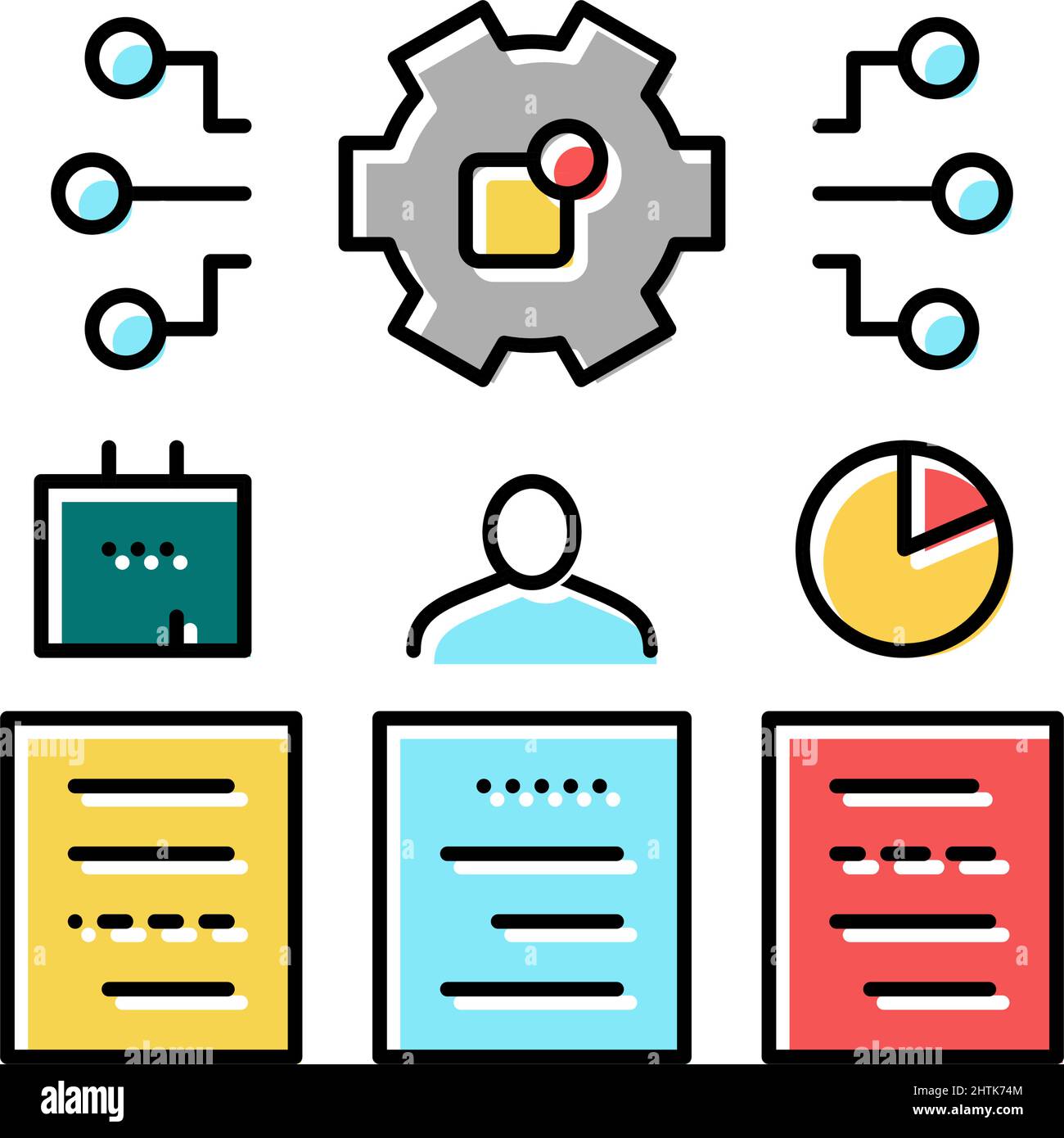 management tasks color icon vector illustration Stock Vector Image ...