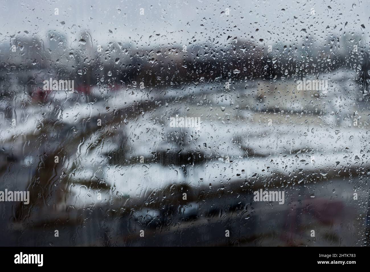 water drops and condensation in a window glass. abstract Stock Photo ...