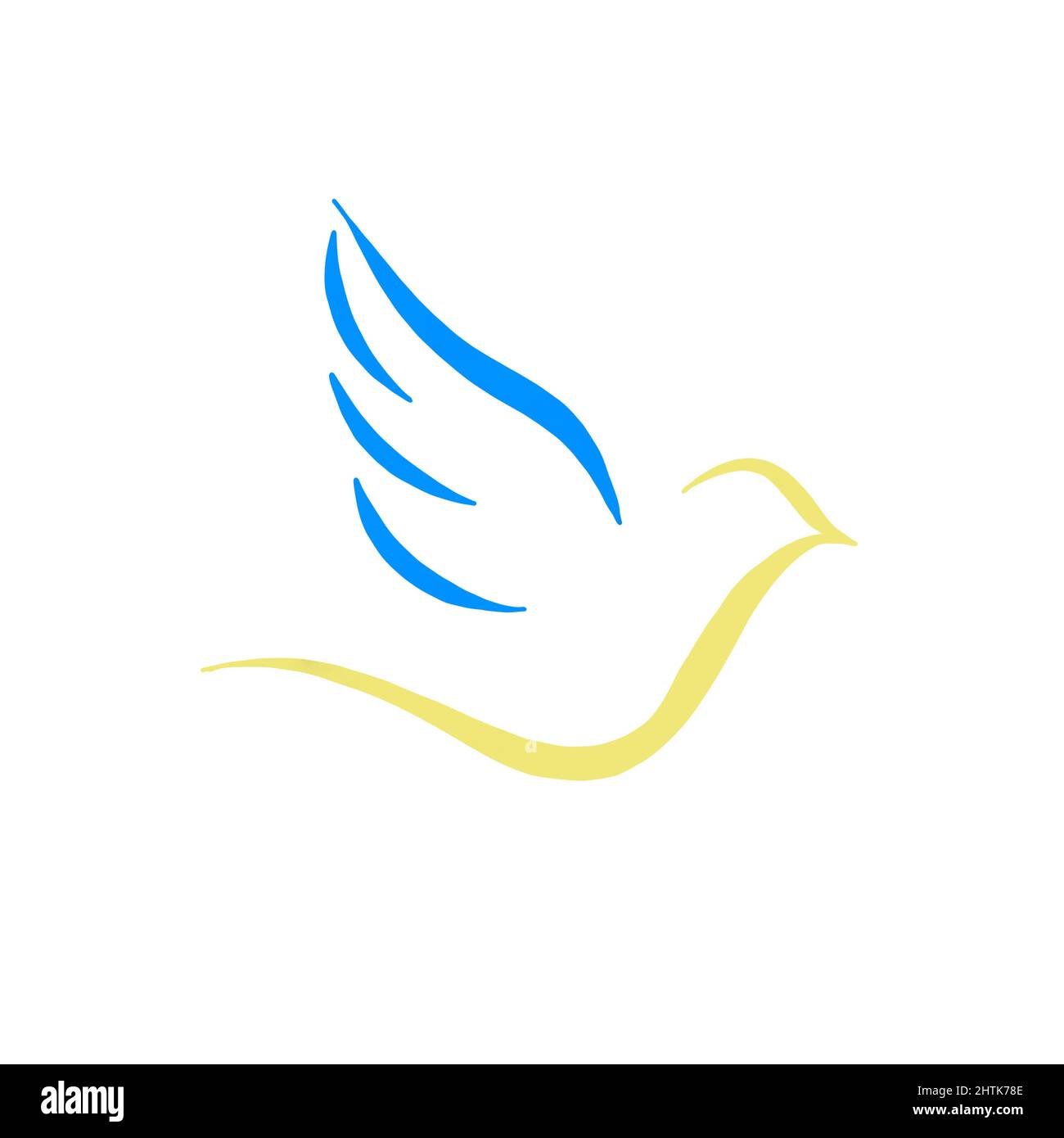 dove of peace - pray for Ukraine. yellow-blue flag of Ukraine Stock ...