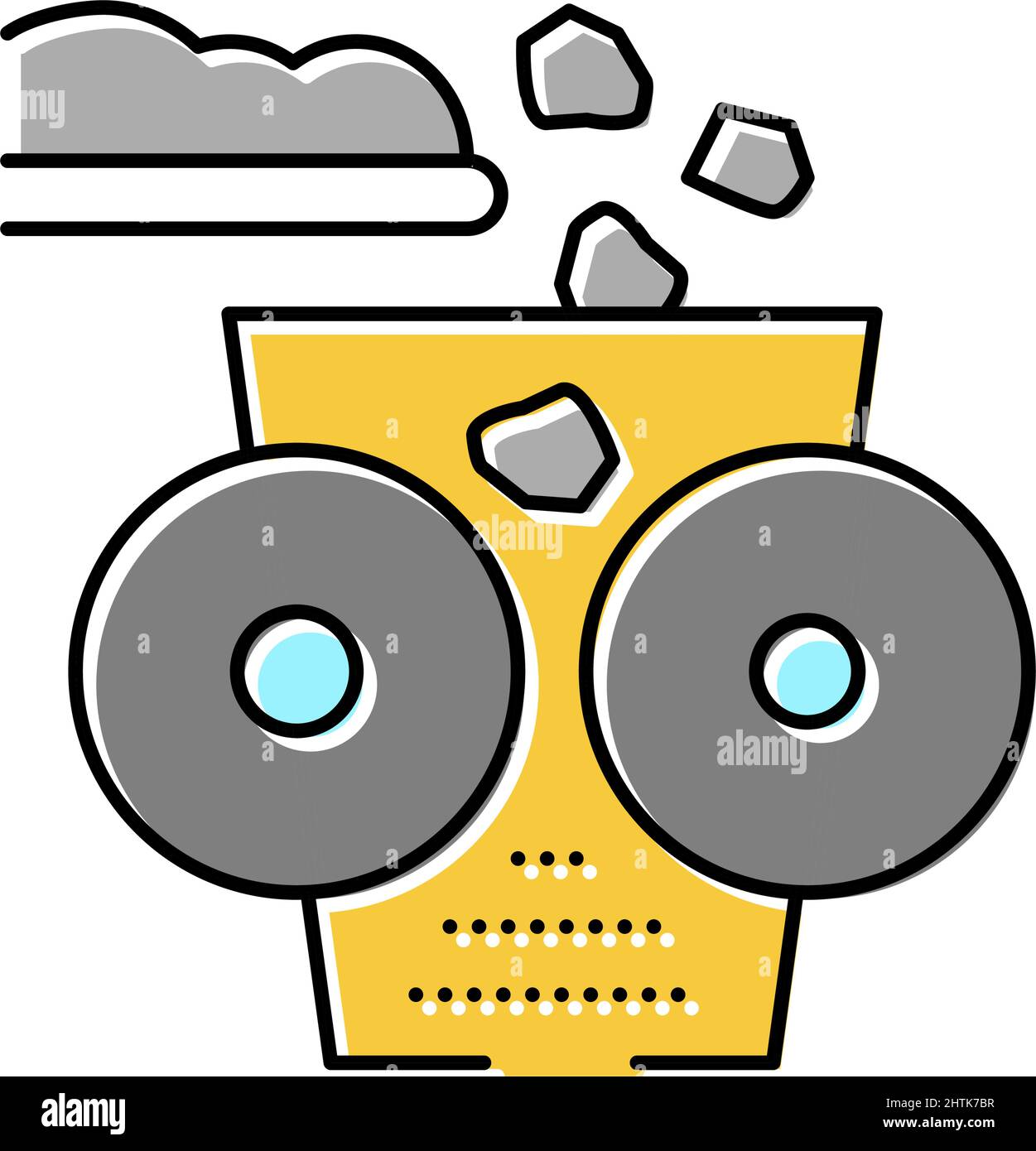 crushing stone machine color icon vector illustration Stock Vector ...