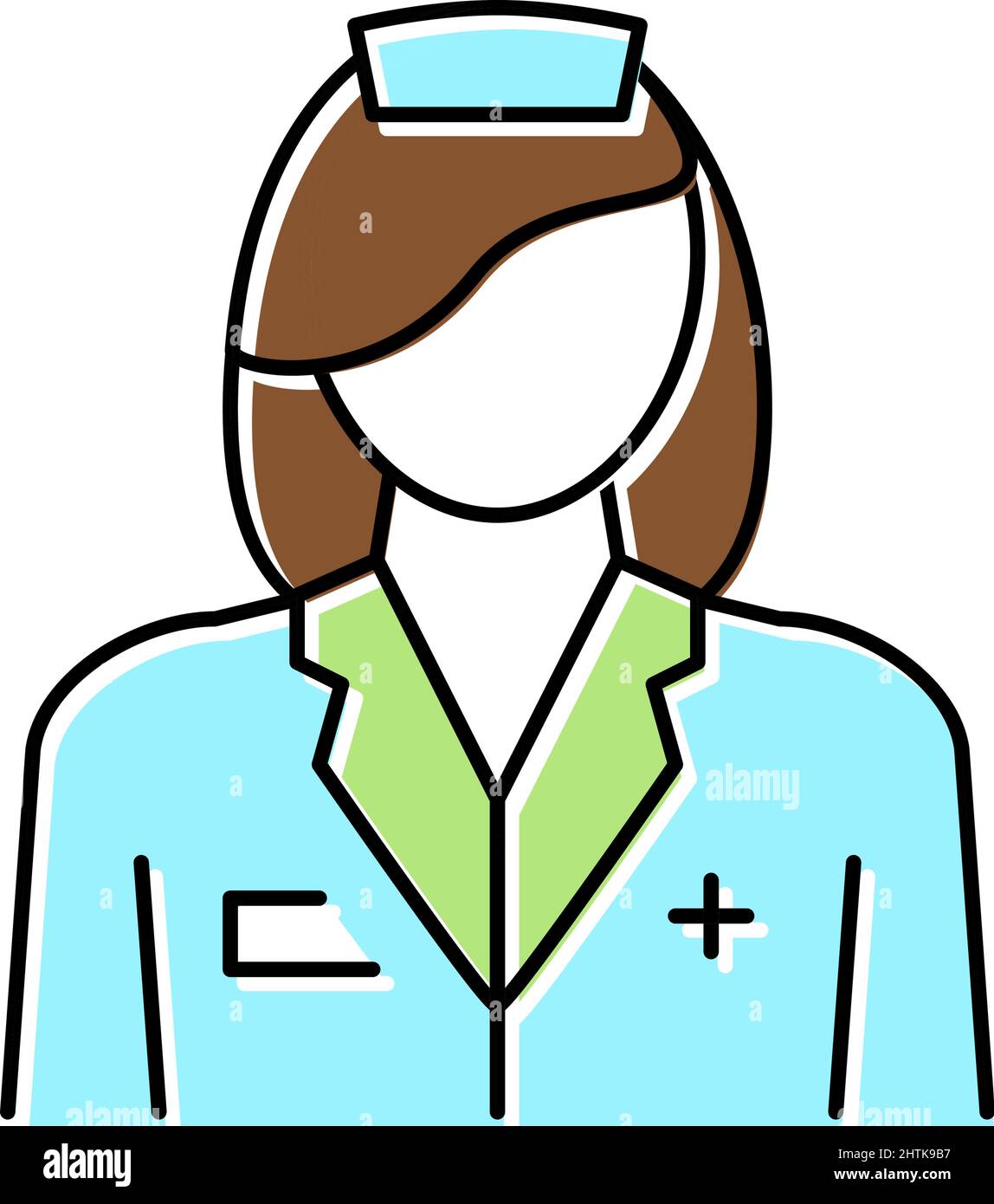 nursing home worker nurse color icon vector illustration Stock Vector ...
