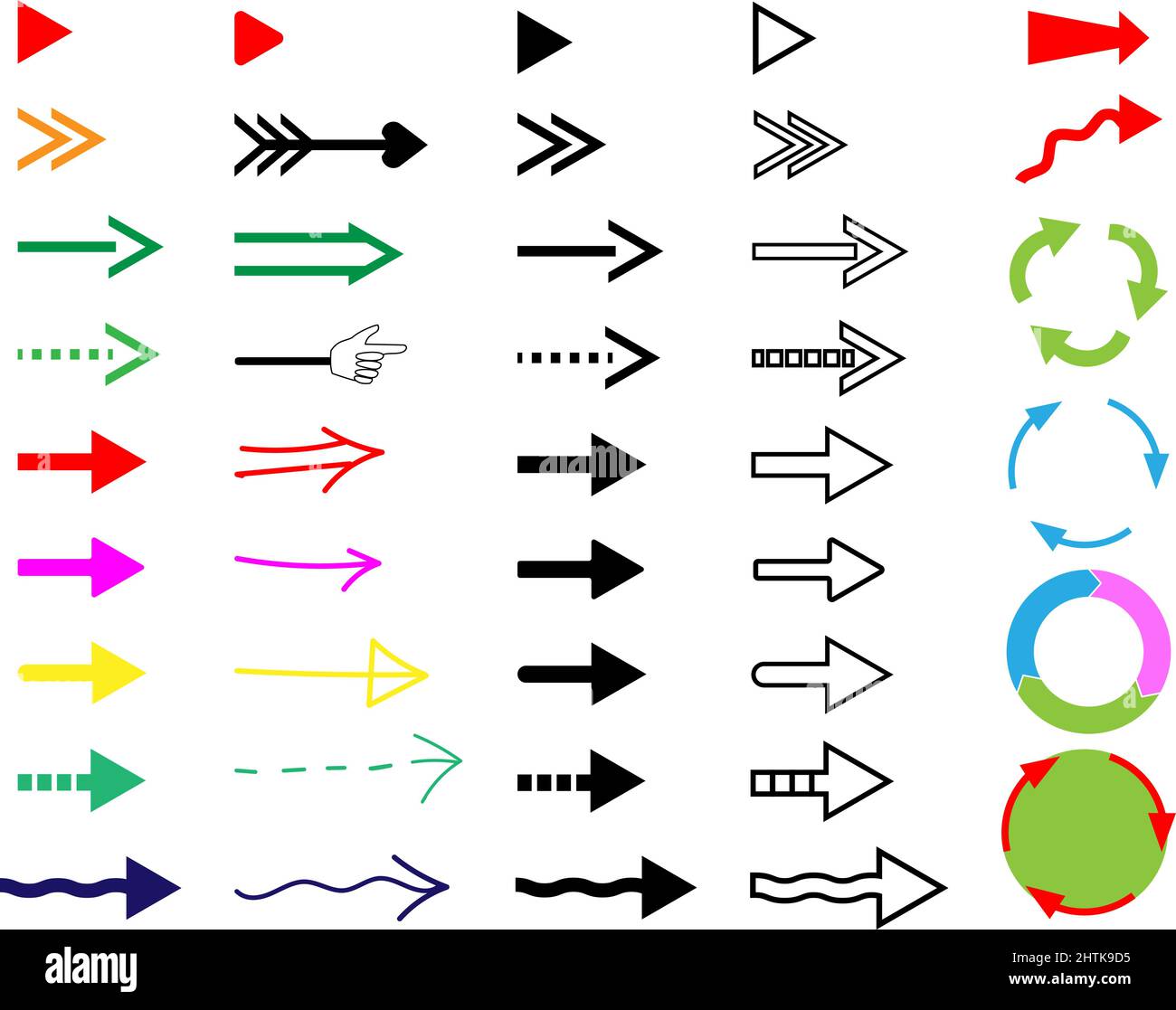 Arrows icons set cursor Cut Out Stock Images & Pictures - Alamy