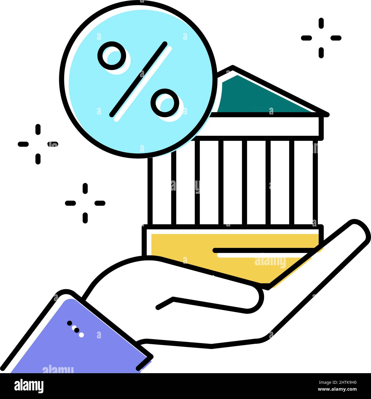 access to bank loans, funds and guarantee programs color icon vector ...