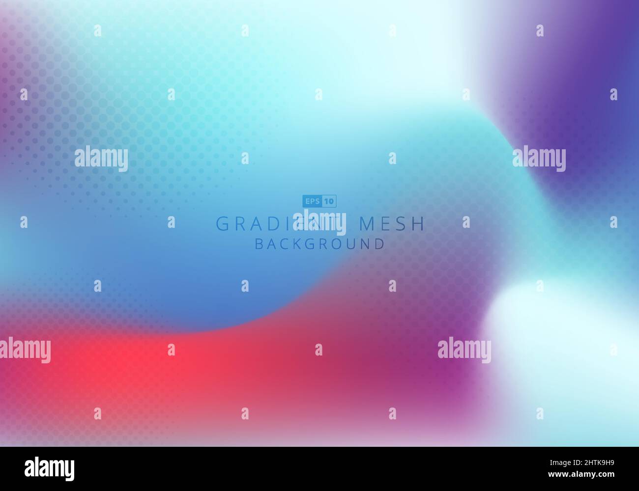 Abstract Gradient Mesh Design With Halftone Decorative Template Overlapping For Design Copy