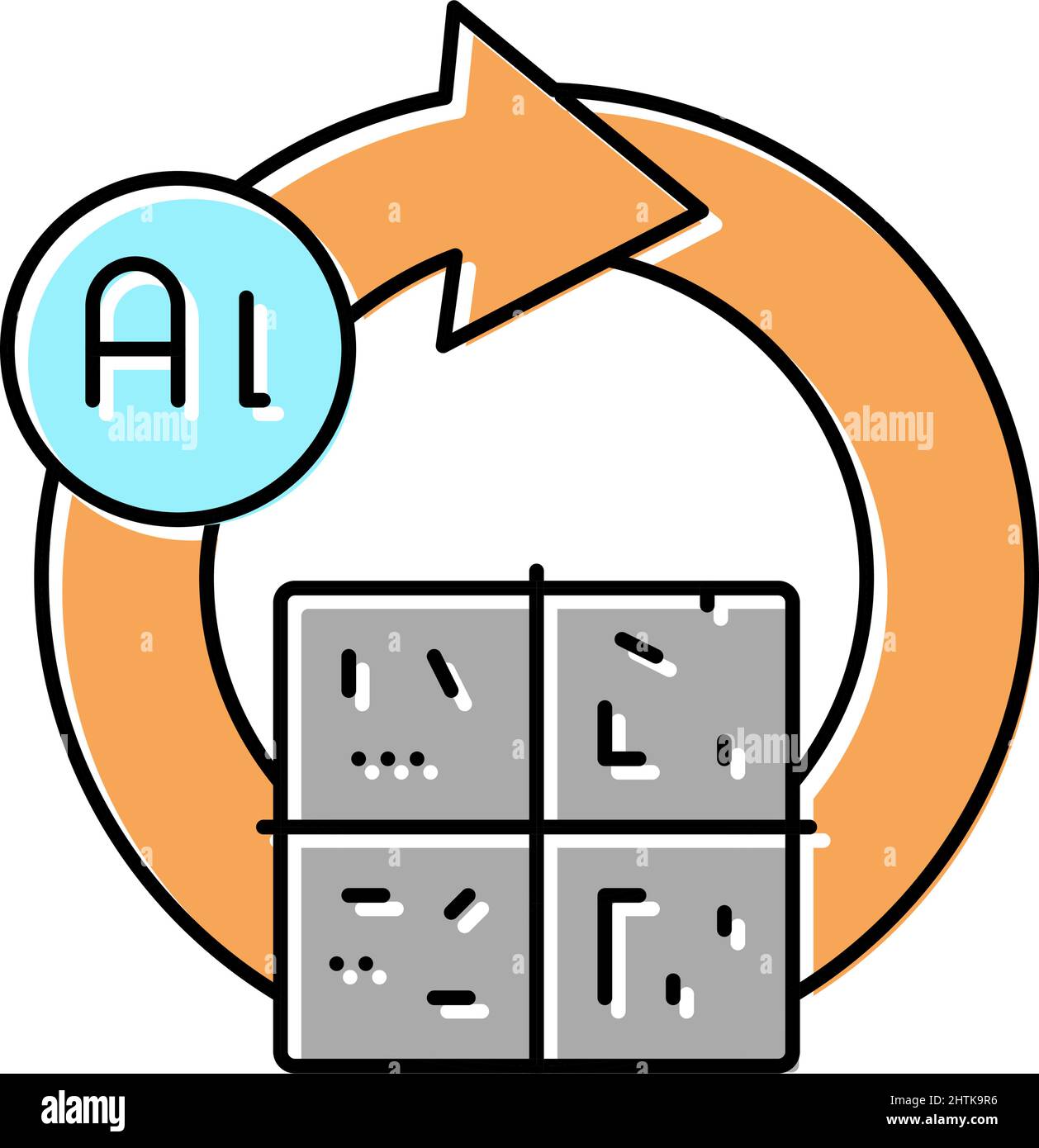 recycling aluminium production color icon vector illustration Stock ...