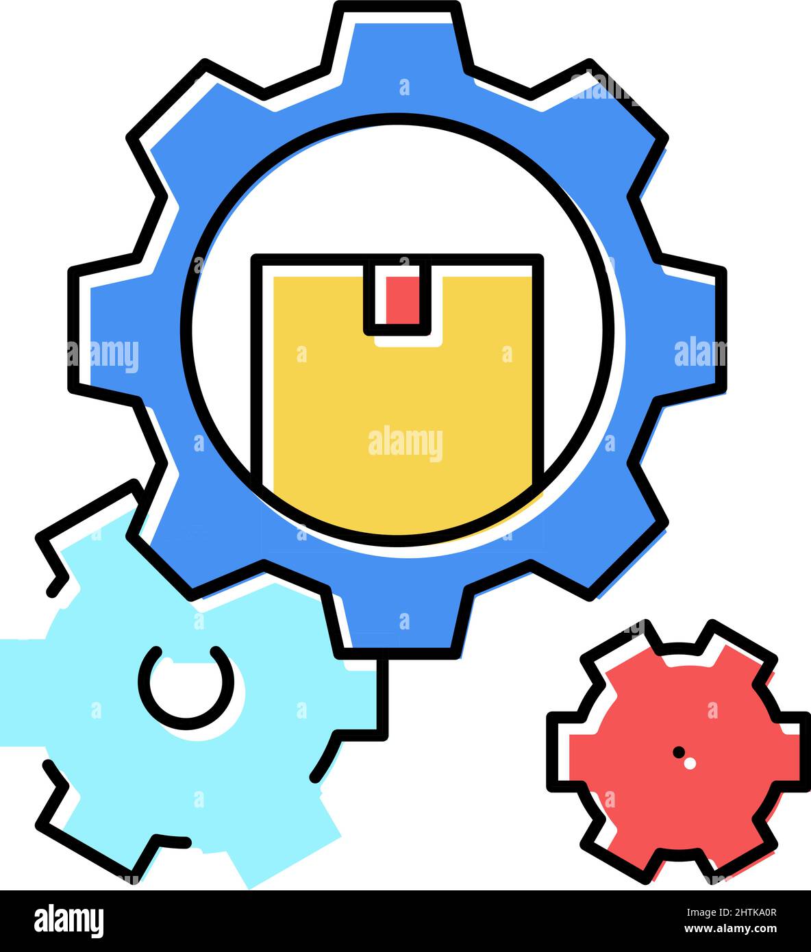 delivering working mechanism color icon vector illustration Stock ...