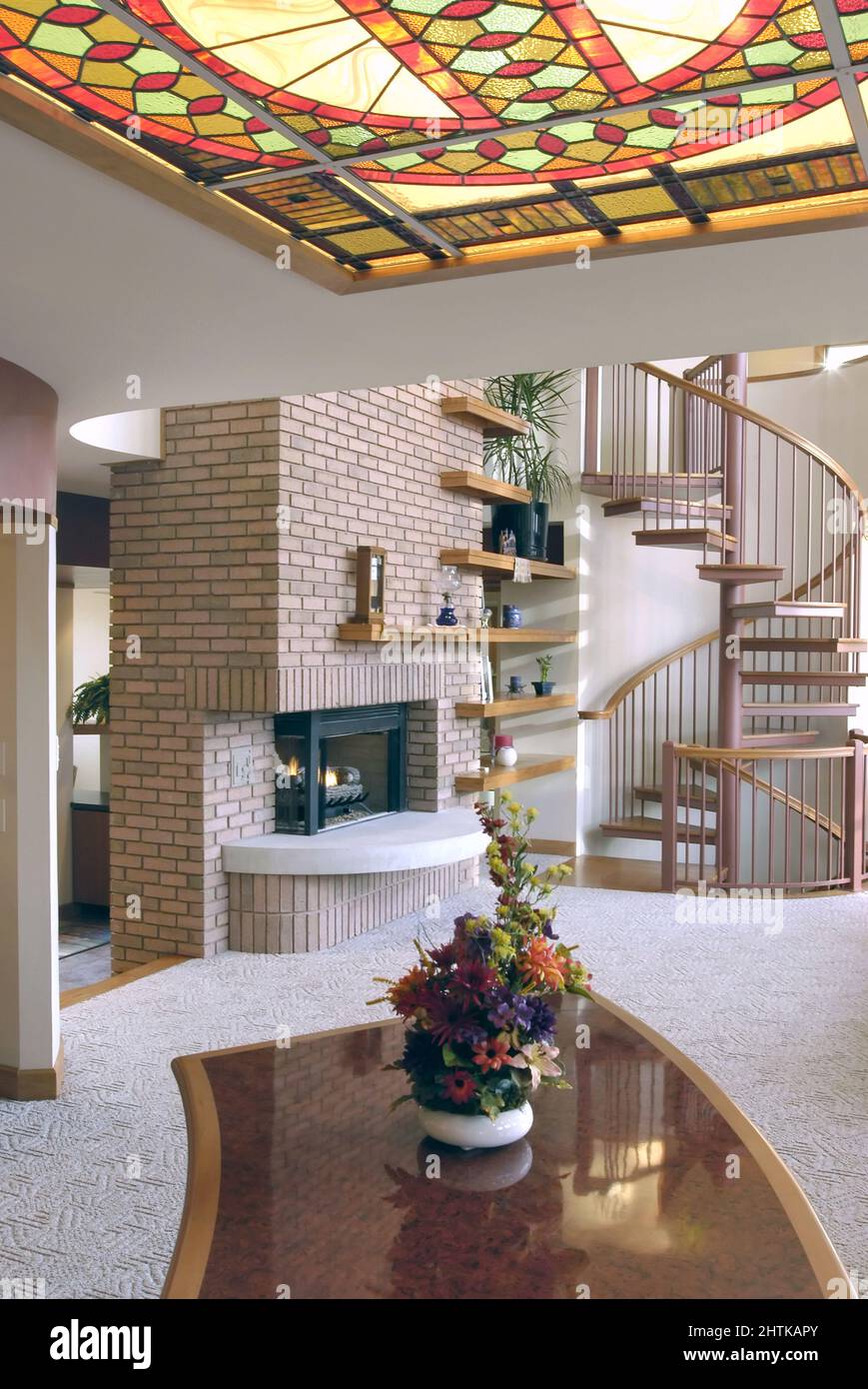 Fireplace stained glass hi-res stock photography and images - Alamy