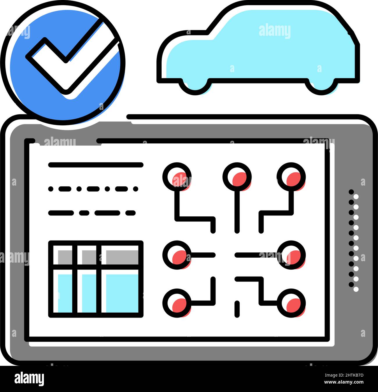 testing computer electronic system car color icon vector illustration ...