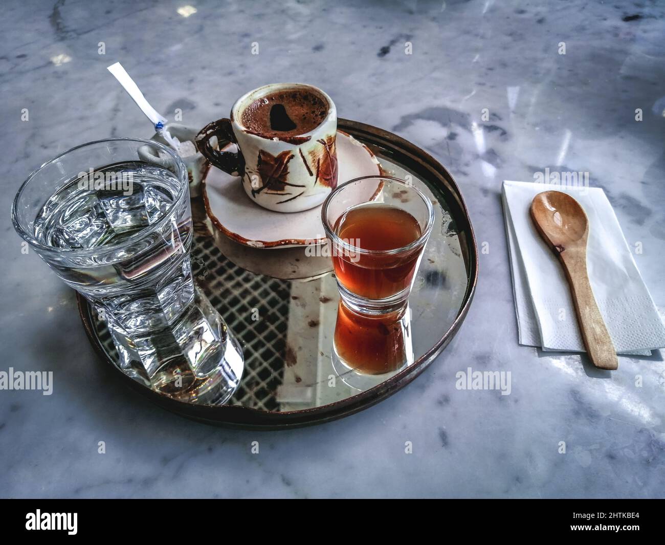 Turkish coffee and tea Stock Photo - Alamy