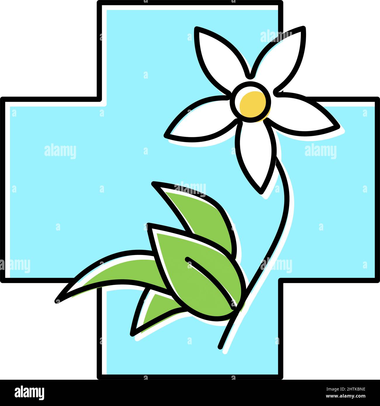 flower natural homeopathy medicine color icon vector illustration Stock ...