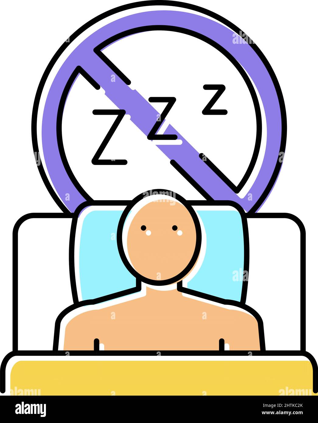 difficulty falling asleep at night color icon vector illustration Stock ...