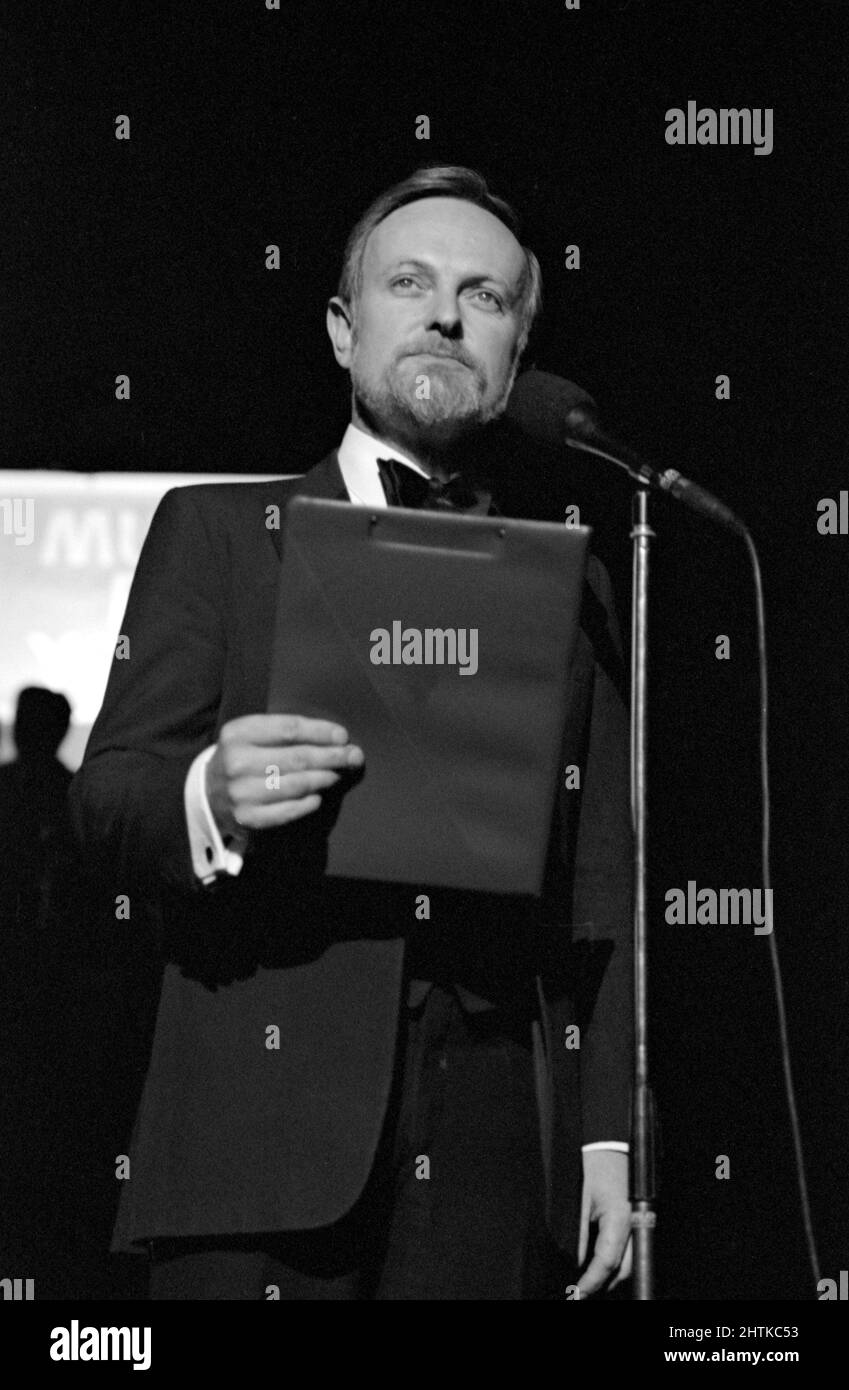 Sir Richard Stilgoe, OBE, presenting one of the Schools Prom concerts ...