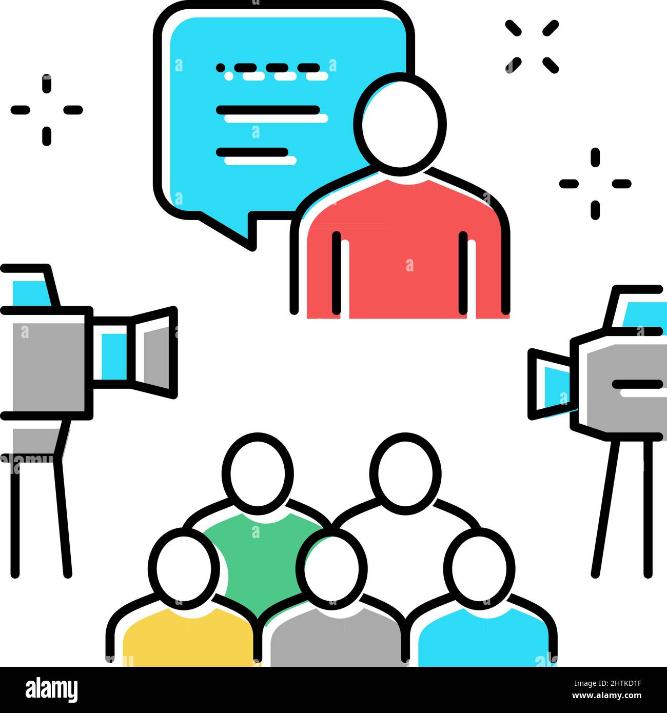 meeting and conference color icon vector illustration Stock Vector ...