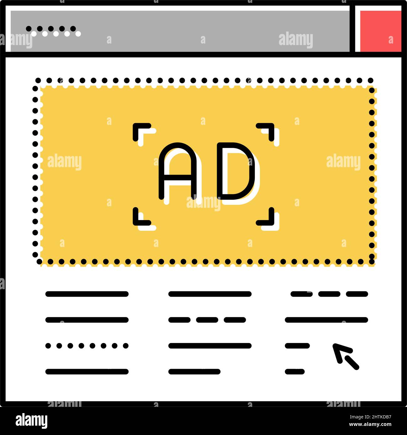 ad banner on website color icon vector illustration Stock Vector Image ...