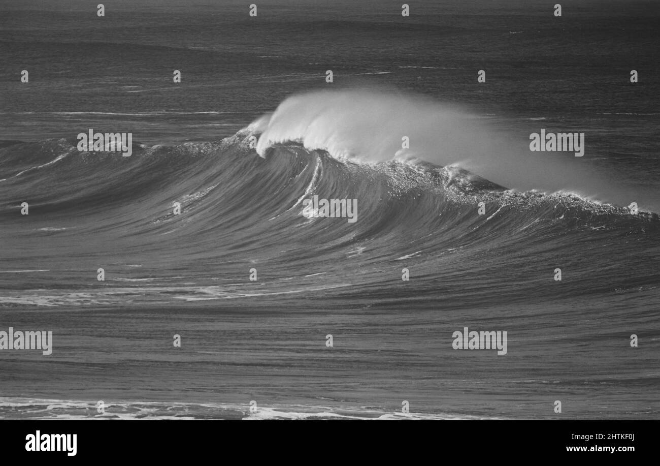Perfect wave breaking in a beach. Surf spot Stock Photo - Alamy
