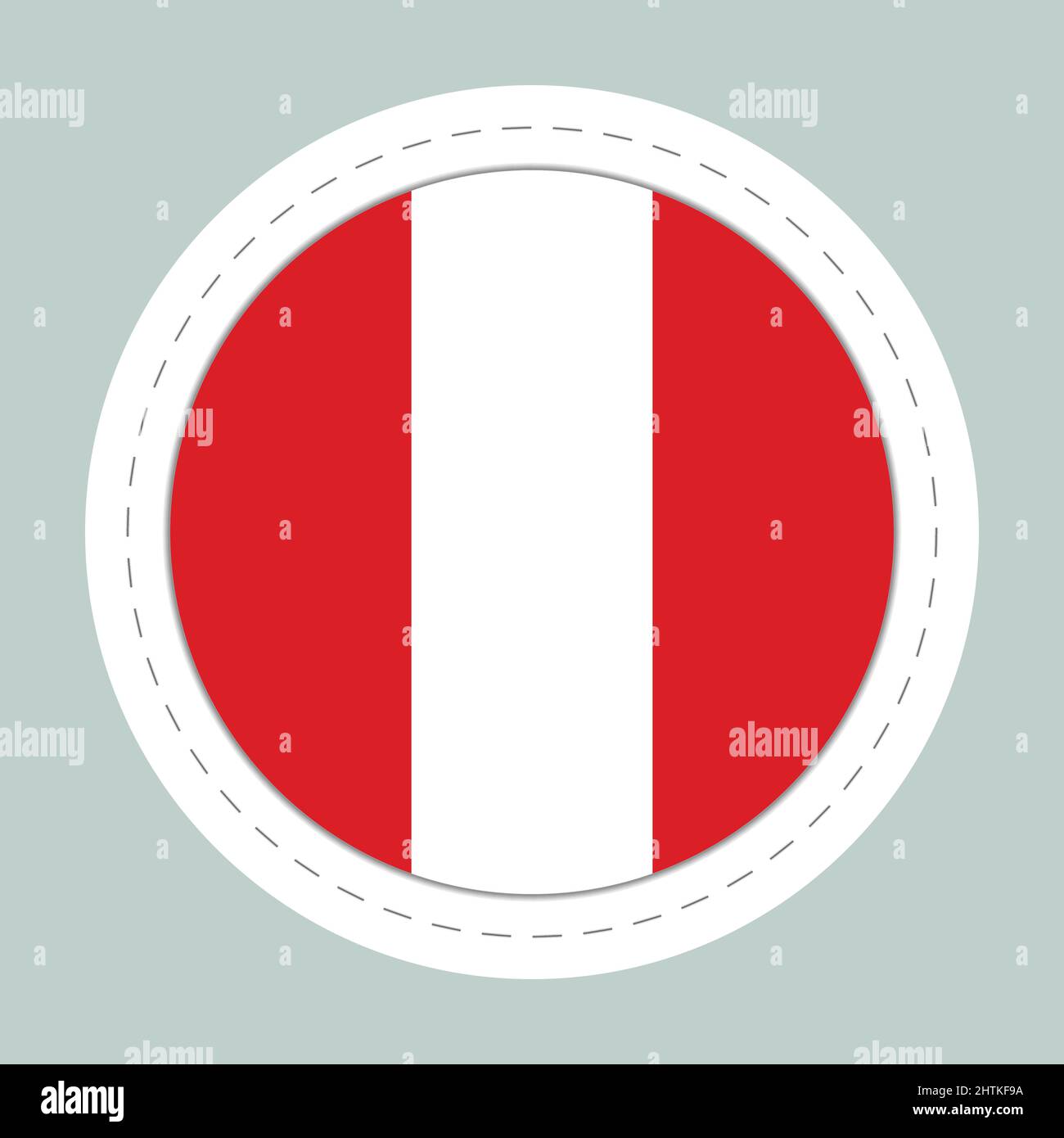 Sticker ball with flag of Peru. Round sphere, template icon. Peruvian ...