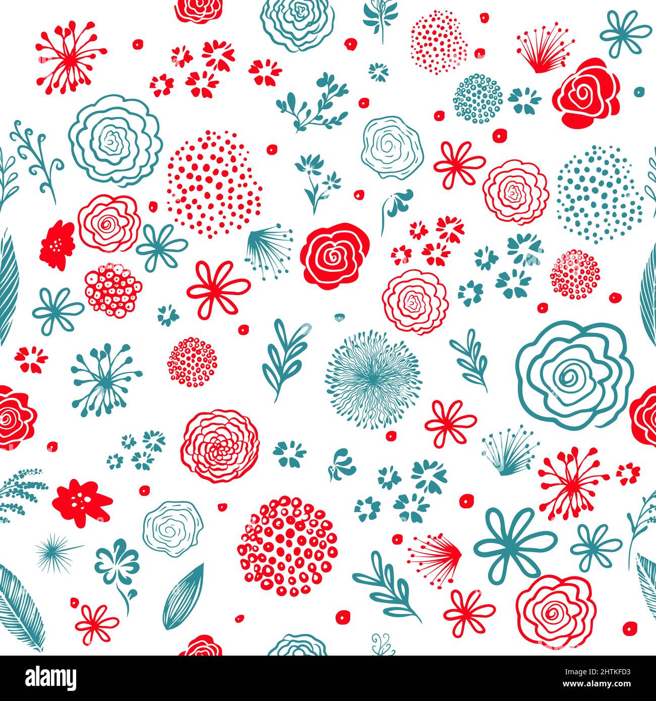 Repeating design of blue flowers hi-res stock photography and images ...