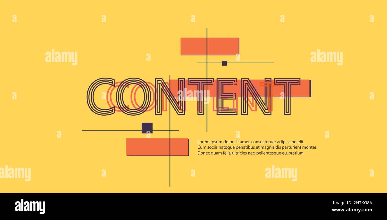 Creative design of the inscription Content. Vector graphics and ...