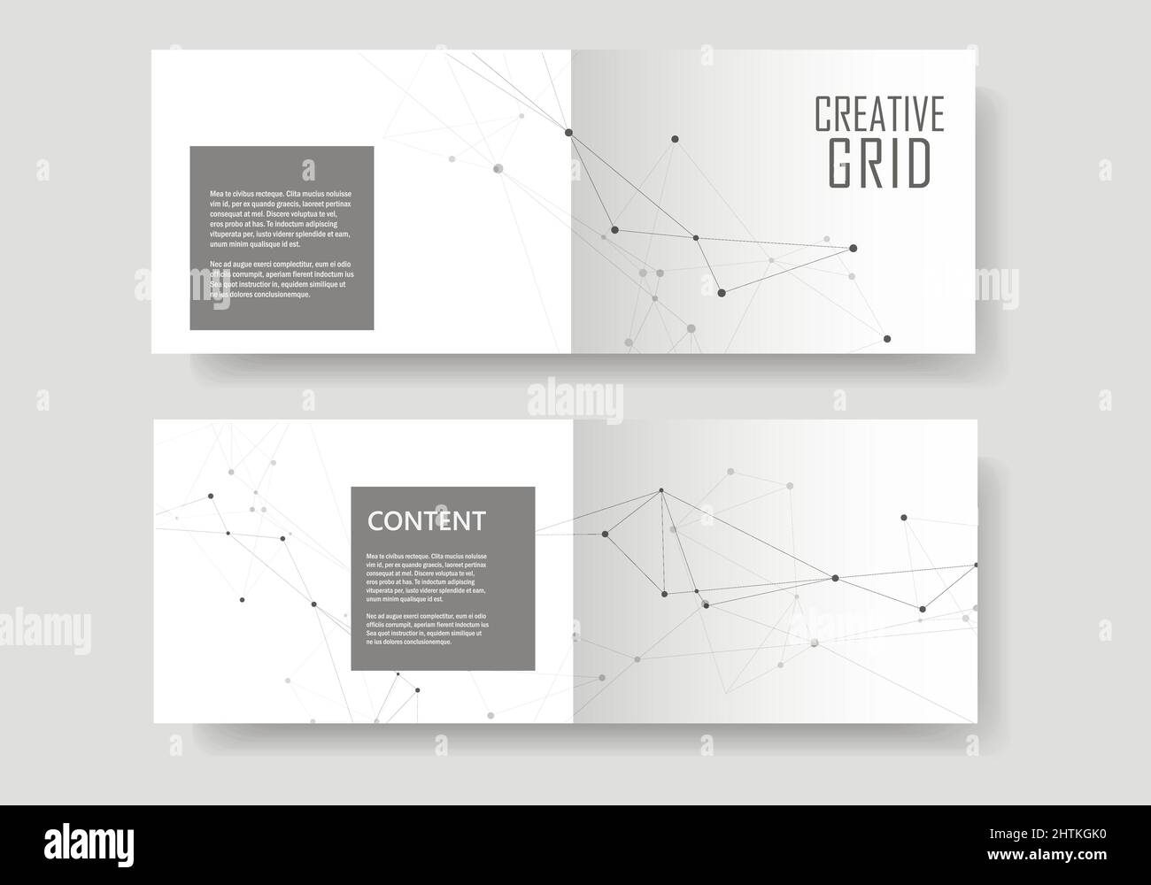 Set vector brochures template with connect design. Abstract technology pattern, compound dots ...