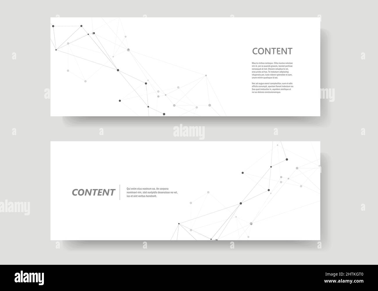 Set vector horisontal template with connect design. Abstract geometric pattern, compound dots ...