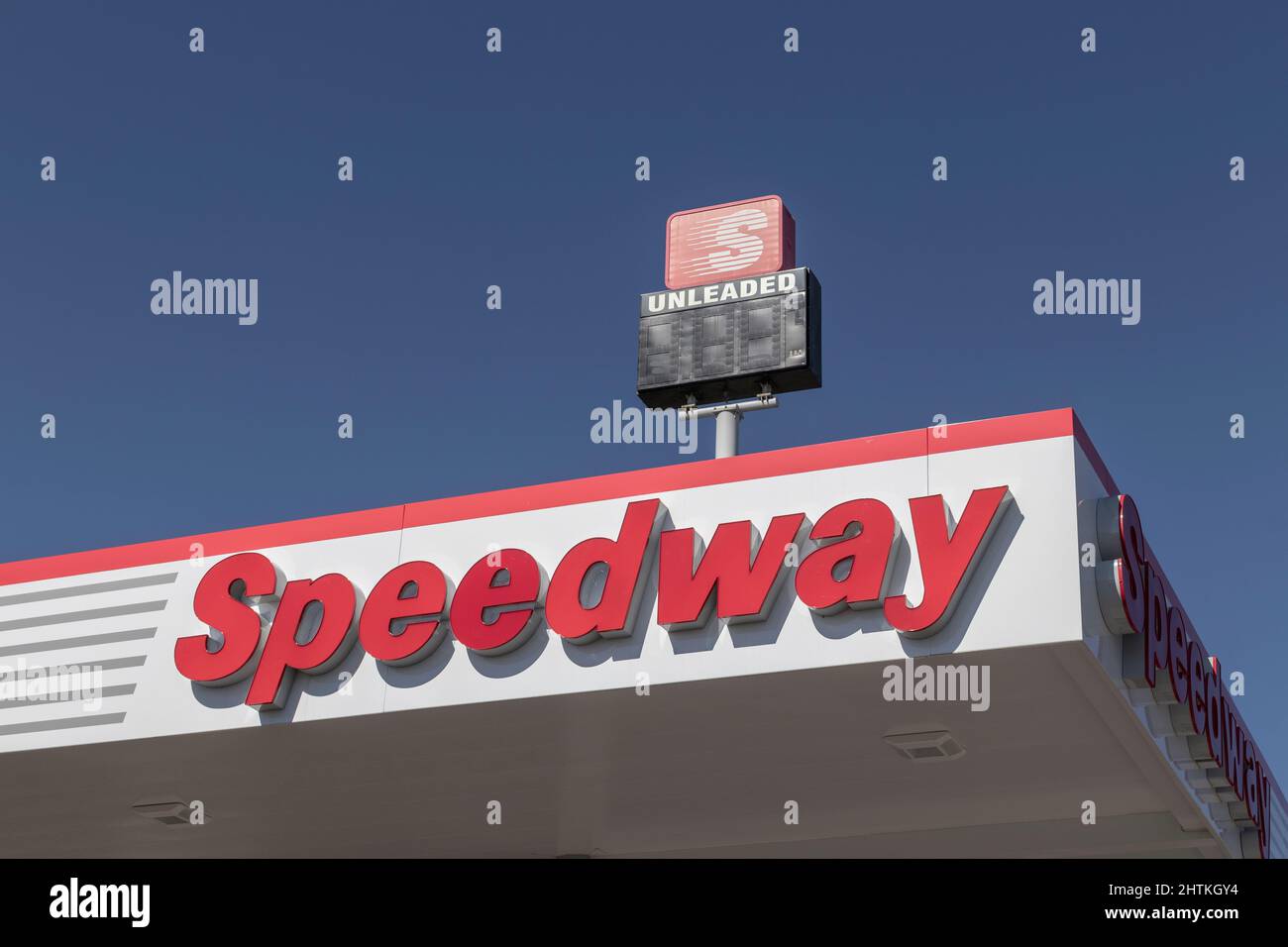 Florence - Circa February 2022: Speedway gas and fuel logo. Speedway is ...