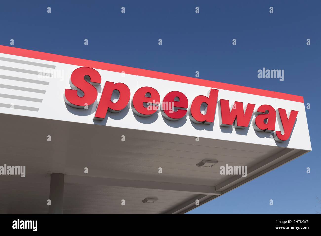 Florence - Circa February 2022: Speedway gas and fuel logo. Speedway is ...