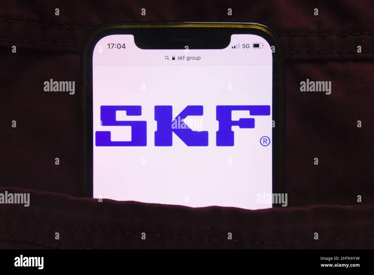 KONSKIE, POLAND - February 27, 2022: AB SKF Group logo displayed on ...