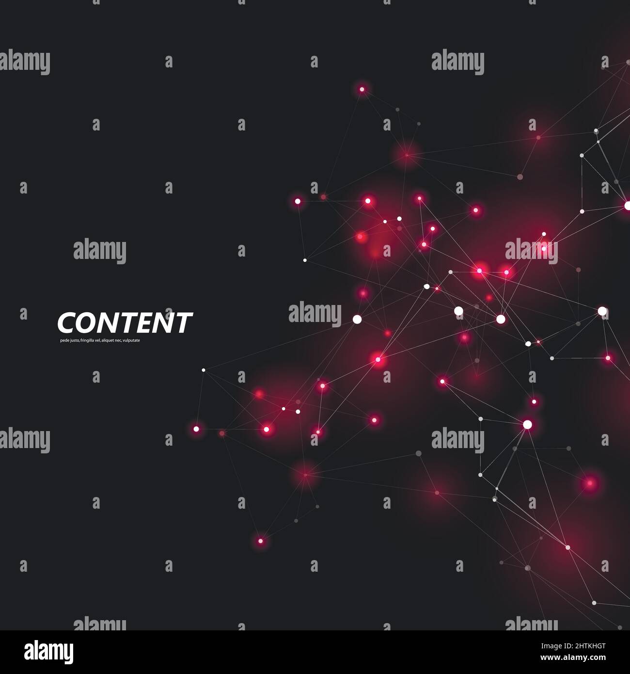 Abstract Triangle Structure Network Design With Connecting Dot And Line Vector Dark Space