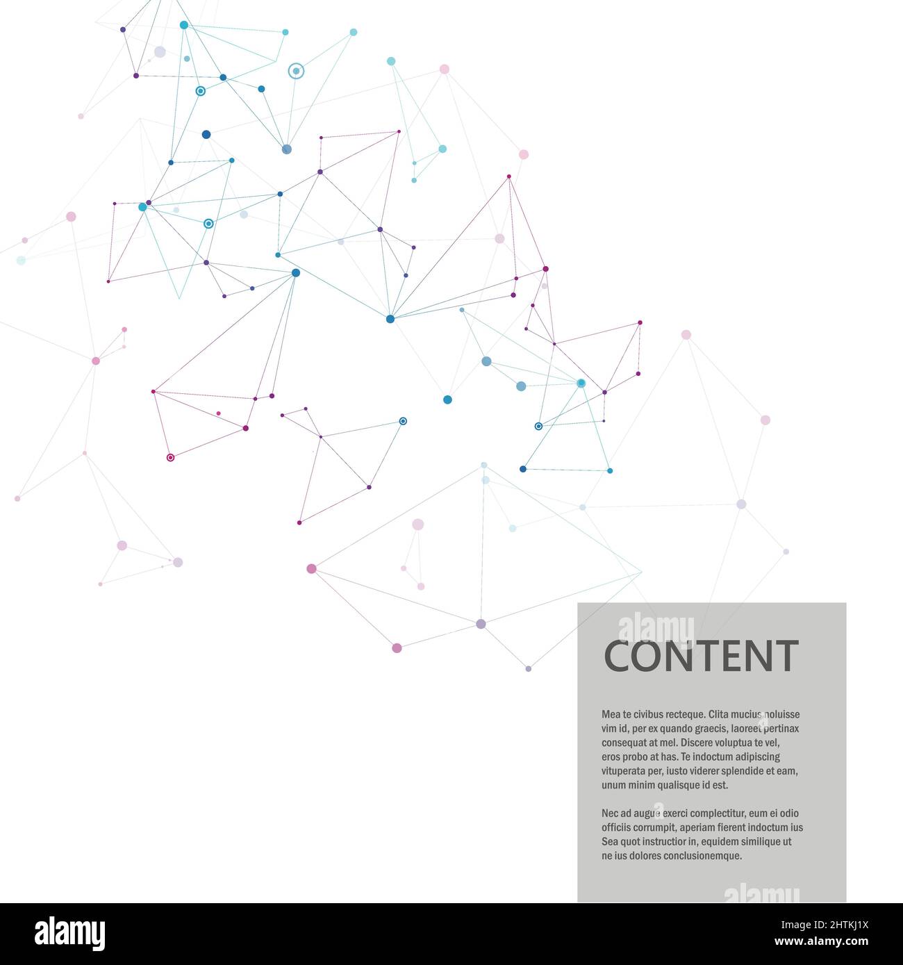 Lines connecting creative grid points on surface. Abstract cover ...