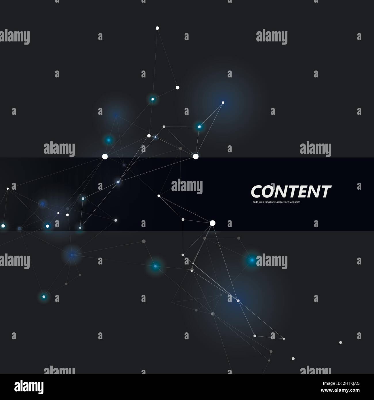 Abstract triangle structure. Network design with connecting dot and line. Vector dark space ...