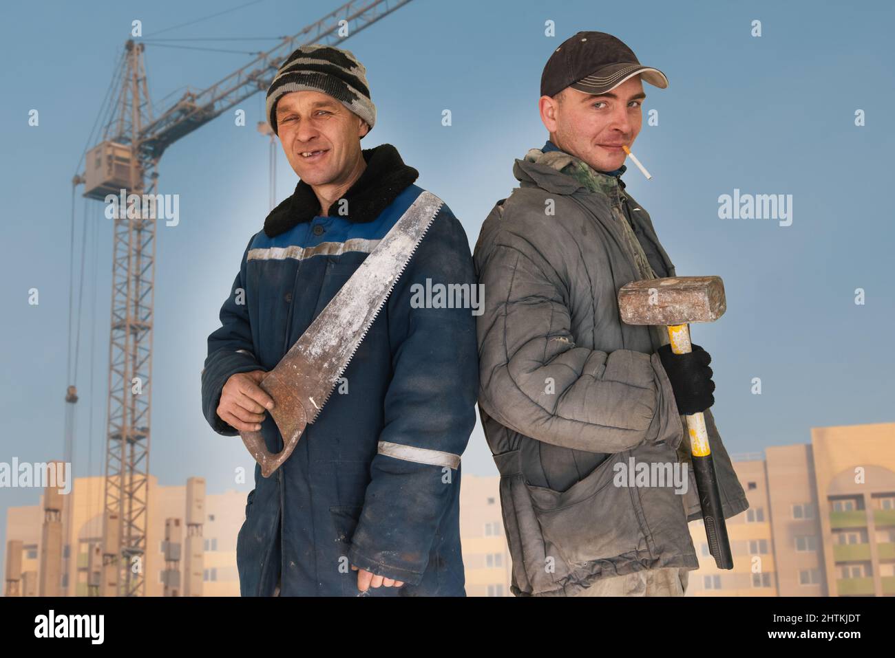 Angry construction workers hi-res stock photography and images - Alamy