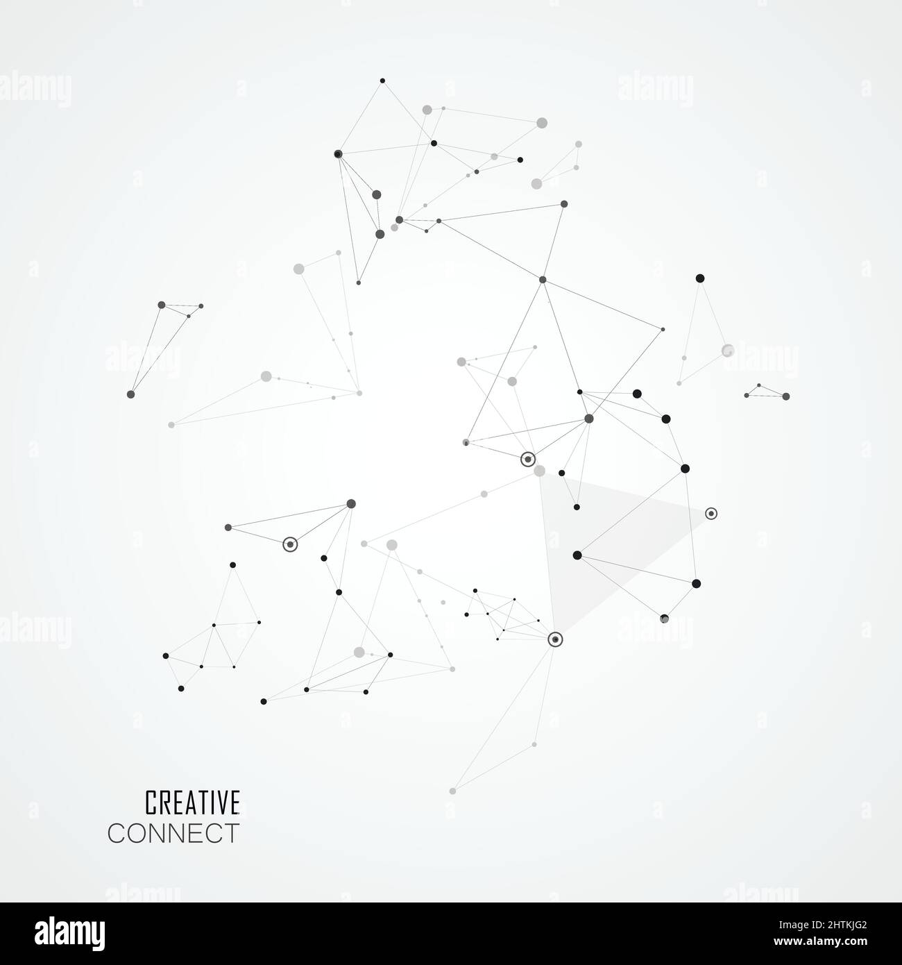 Points connected by straight lines into simple creative forms Stock ...