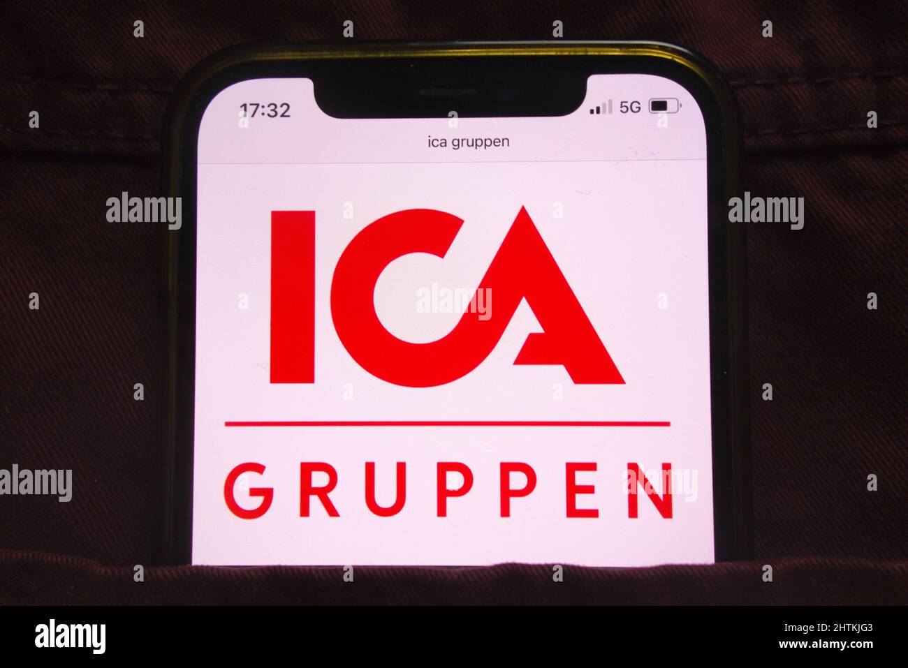 KONSKIE, POLAND - February 27, 2022: ICA Gruppen AB logo displayed on ...