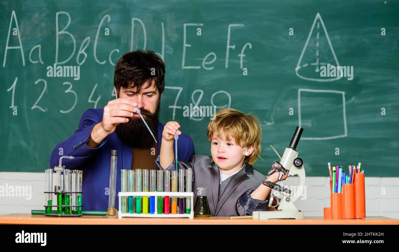 science experiments in classroom activities. Back to school. father and ...