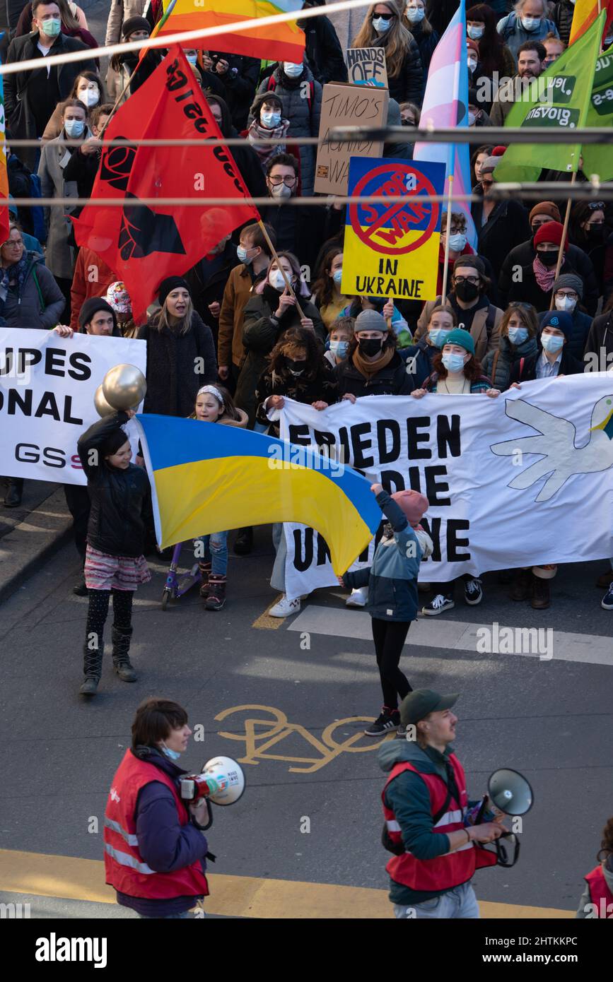Up to 20’000 People with banners at Bern protesting Russian Aggression ...