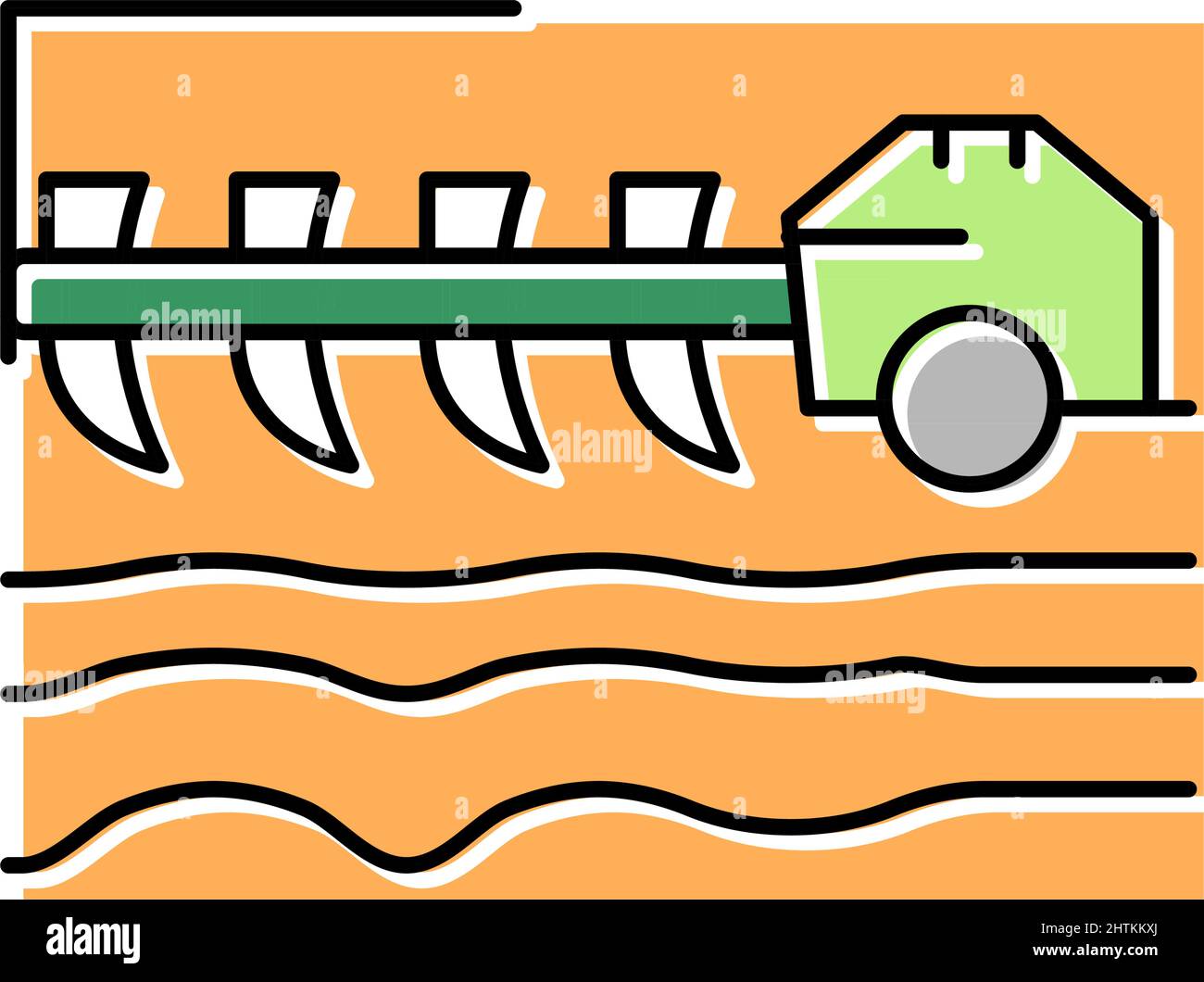 agricultural techincs cultivator color icon vector illustration Stock ...